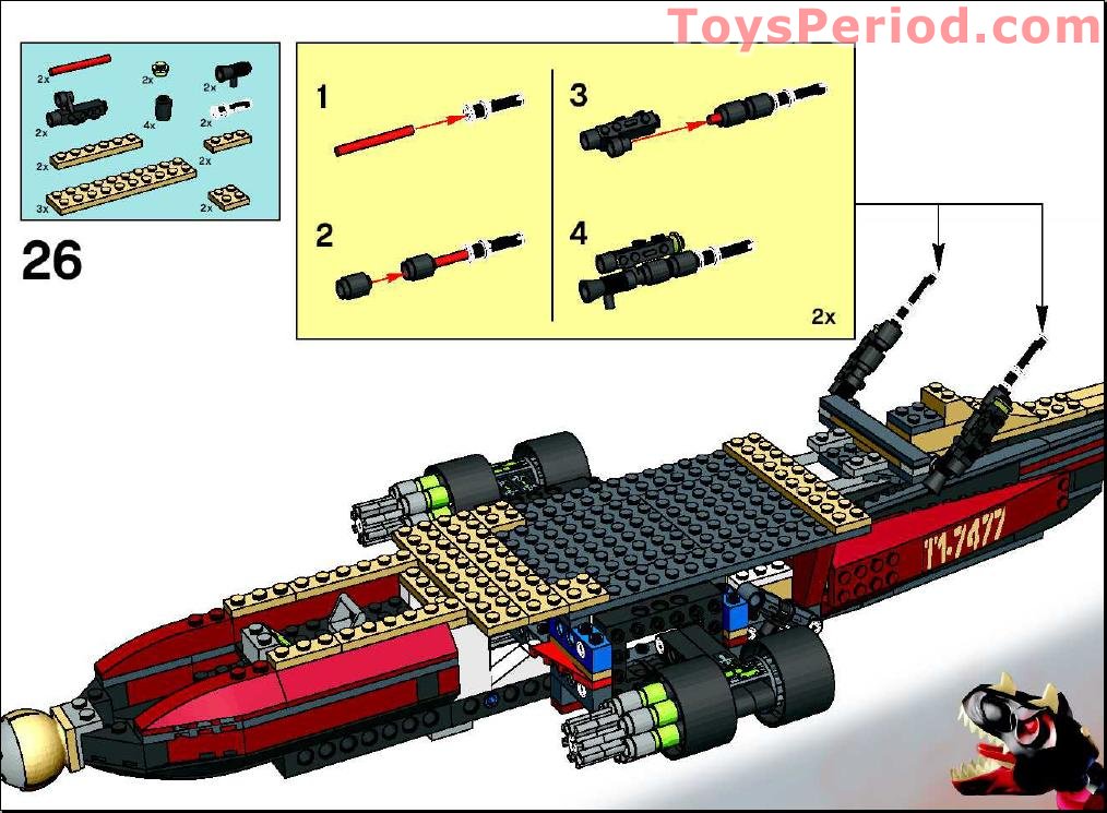 LEGO 7477 T1 Typhoon vs. T-Rex Instructions and Parts List