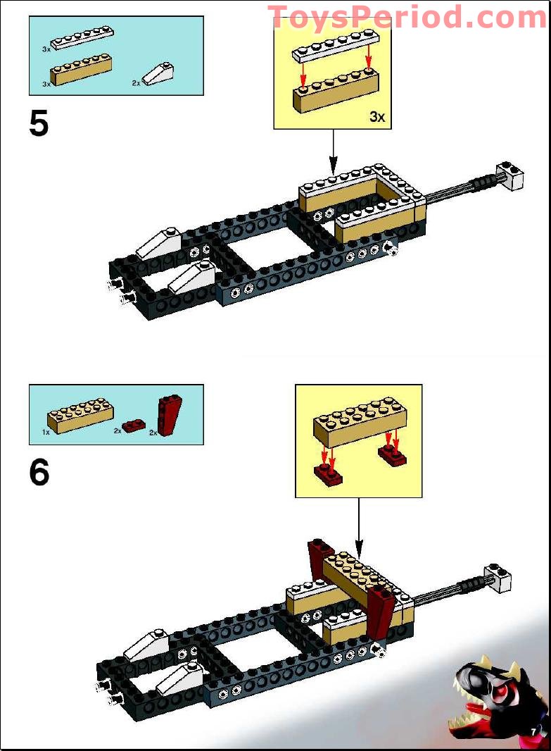 LEGO 7477 T1 Typhoon vs. T-Rex Instructions and Parts List
