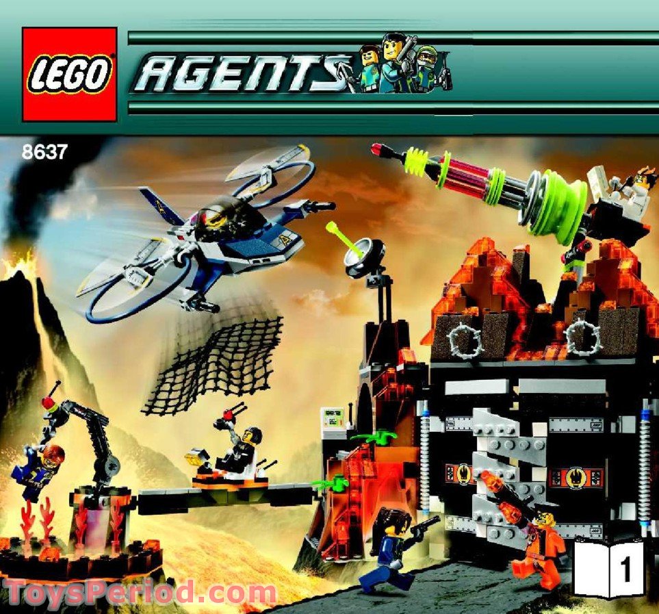 LEGO 8637 Mission 8: Volcano Base Instructions and Parts List