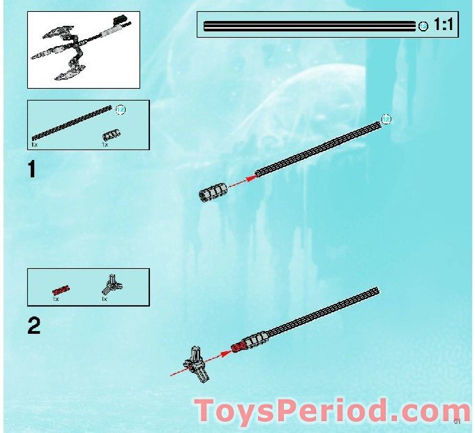 LEGO 8926 Toa Undersea Attack Instructions and Parts List