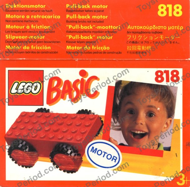 LEGO 818 Pullback Motor, Red Set Parts List
