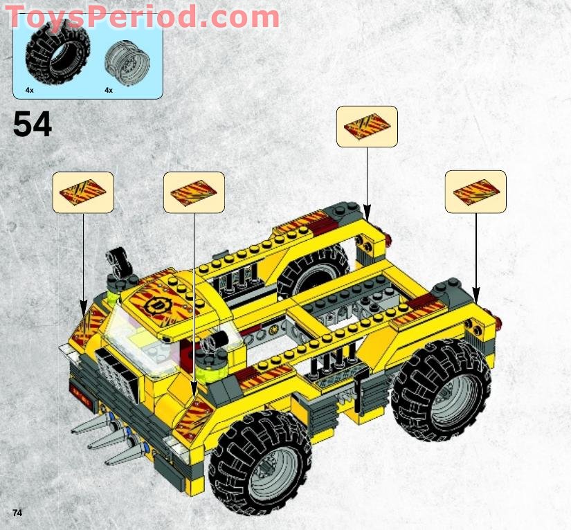 LEGO 5885 Triceratops Trapper Instructions and Parts List