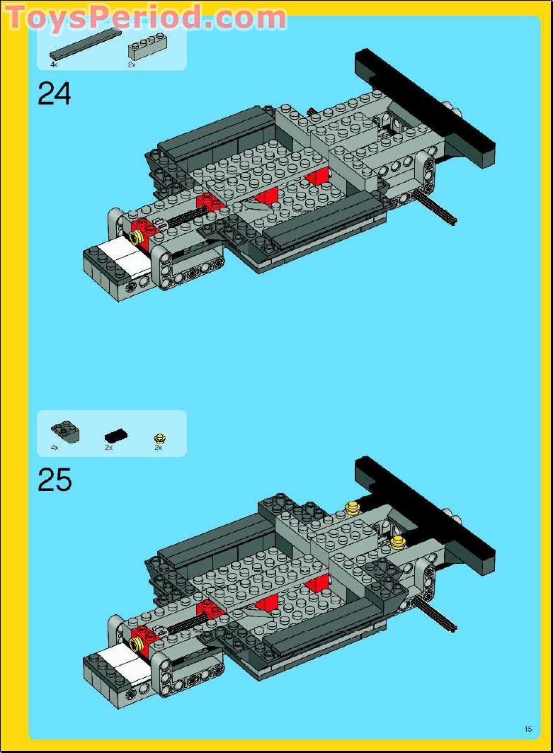 LEGO 4896 Roaring Roadster Instructions and Parts List