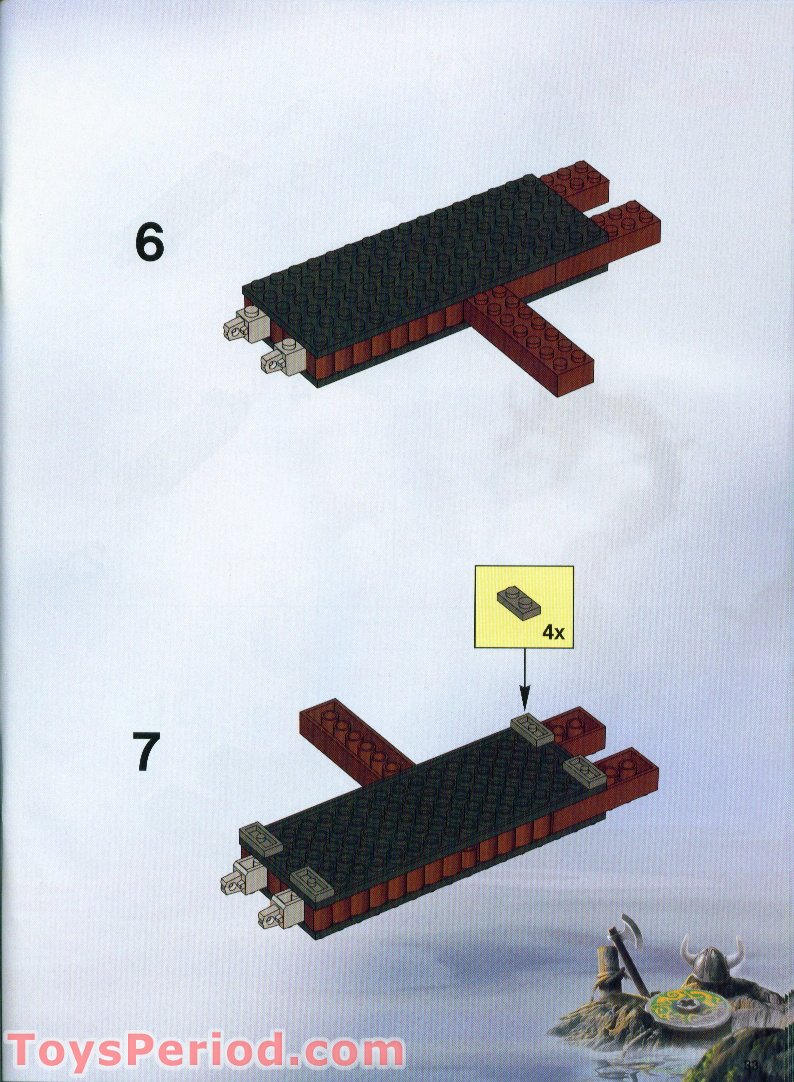LEGO 7021 Viking Double Catapult Versus Armored Ofnir Dragon ...