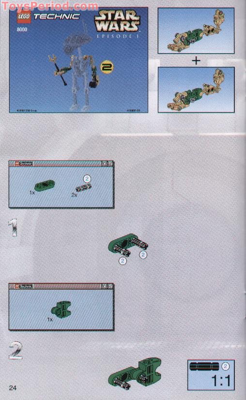 LEGO 8000 Pit Droid Instructions and Parts List