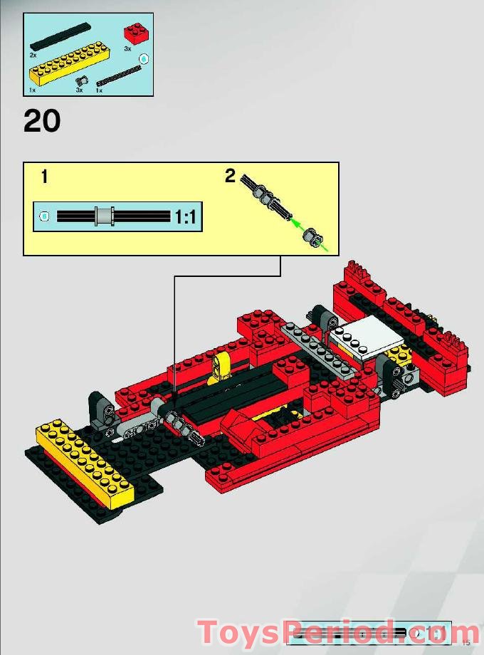 LEGO 8143 Ferrari 1:17 F430 Challenge Instructions and Parts List