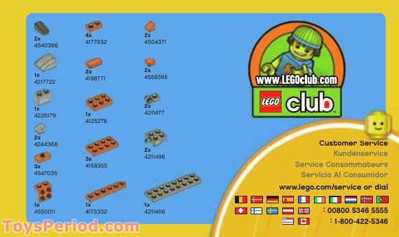 LEGO 5762 Mini Plane Instructions and Parts List