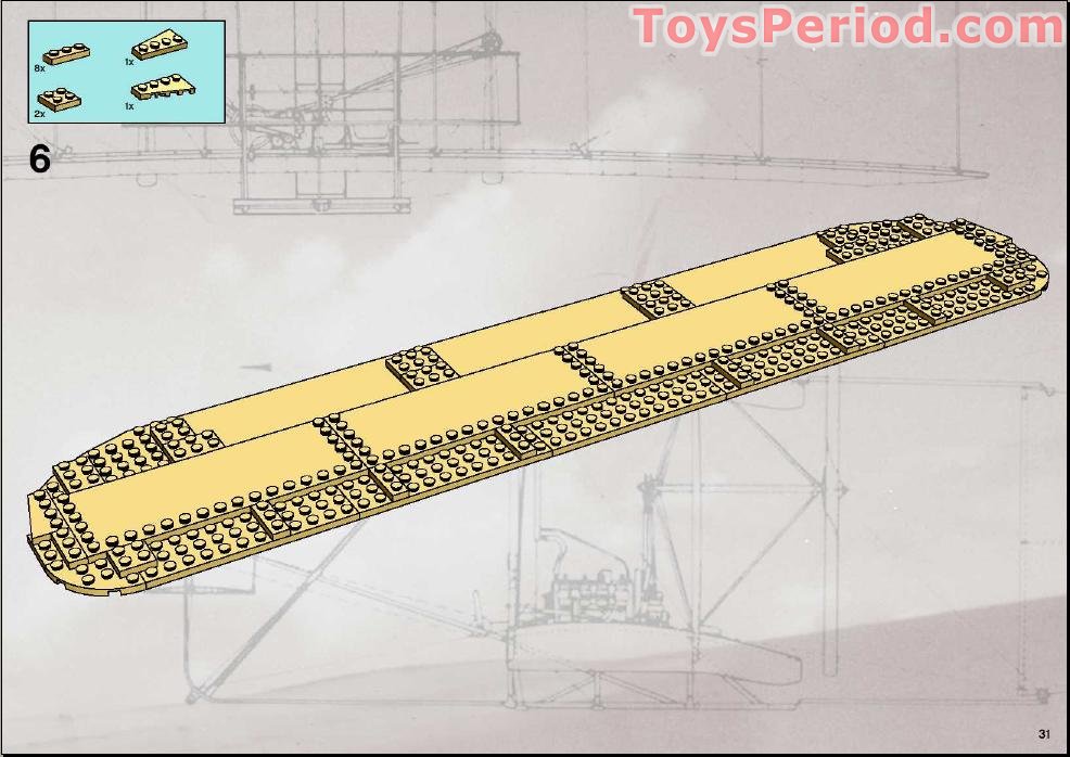 LEGO 10124 Wright Flyer Instructions and Parts List