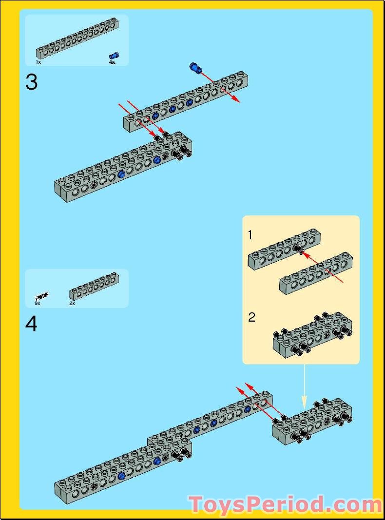 LEGO 4896 Roaring Roadster Instructions and Parts List