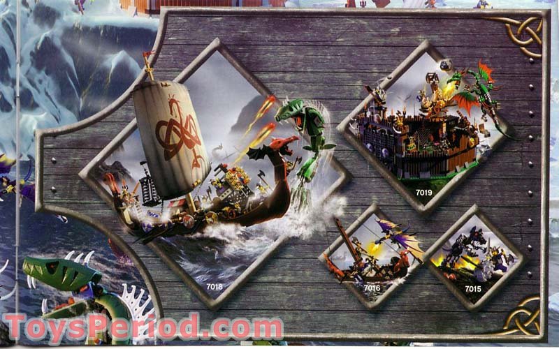 LEGO 7017 Viking Catapult Versus Nidhogg Dragon Instructions and Parts List