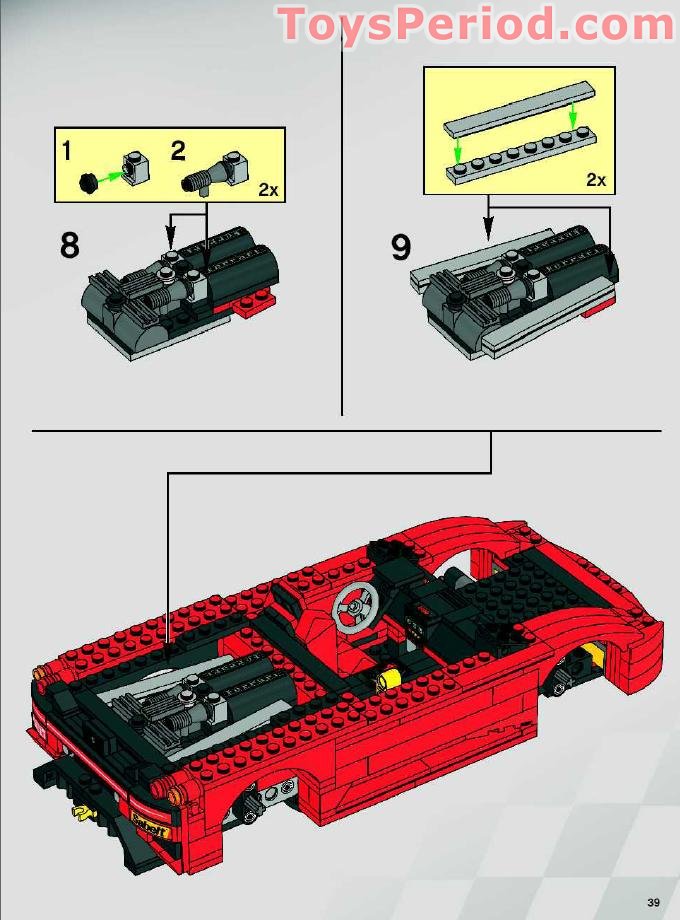 LEGO 8143 Ferrari 1:17 F430 Challenge Instructions and Parts List