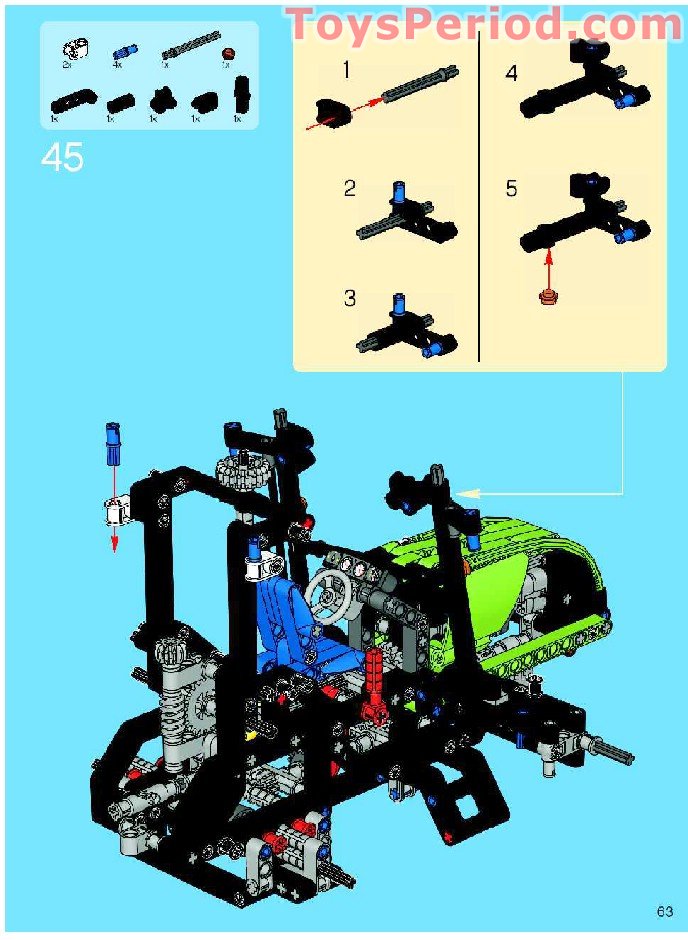 LEGO 8284-1 Dune Buggy or Tractor Instructions and Parts List