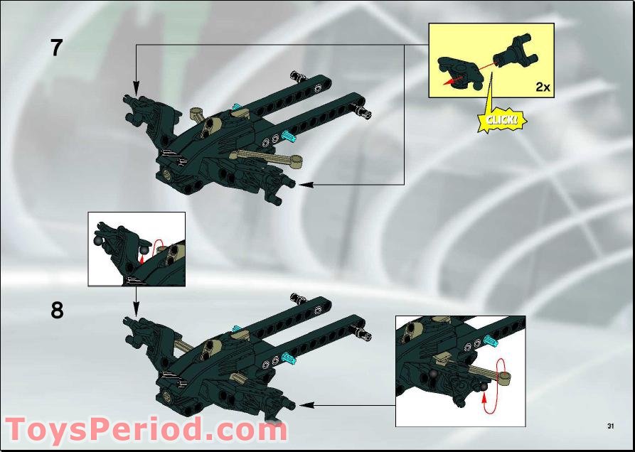 LEGO 8366 Supersonic RC Instructions and Parts List
