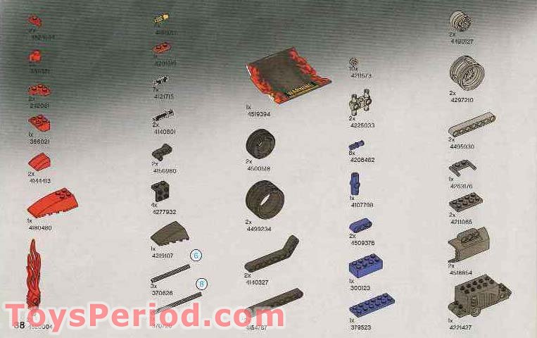 LEGO 8493 Red Ace Instructions and Parts List