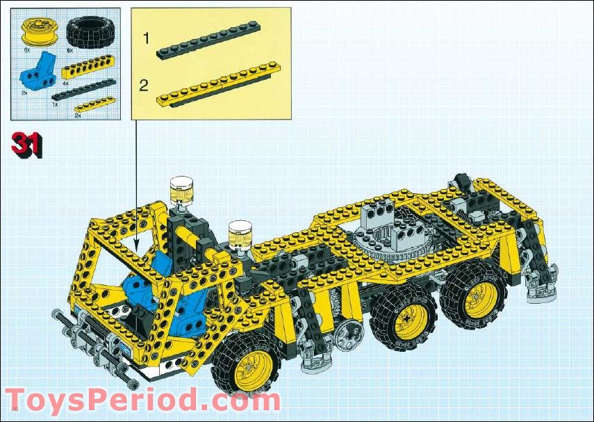 LEGO 8431 Pneumatic Crane Truck Instructions and Parts List