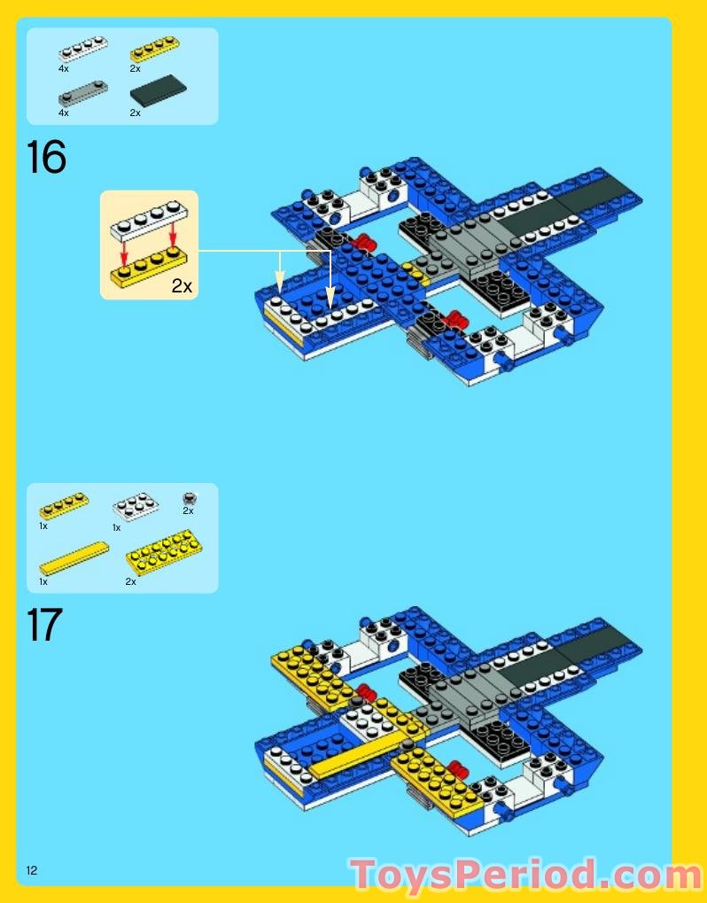 LEGO 31011 Aviation Adventures Instructions and Parts List