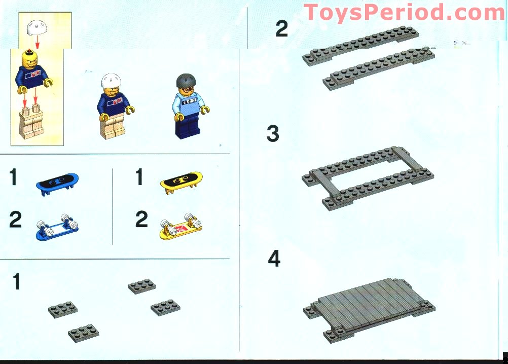 LEGO 3537 Skateboard Vert Park Challenge Instructions and Parts List