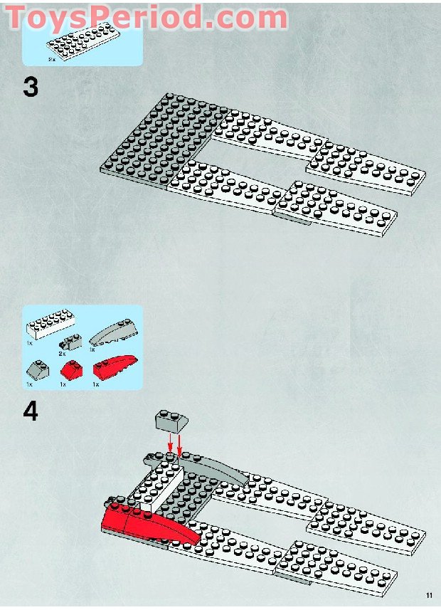 LEGO 7676 Republic Attack Gunship Instructions and Parts List