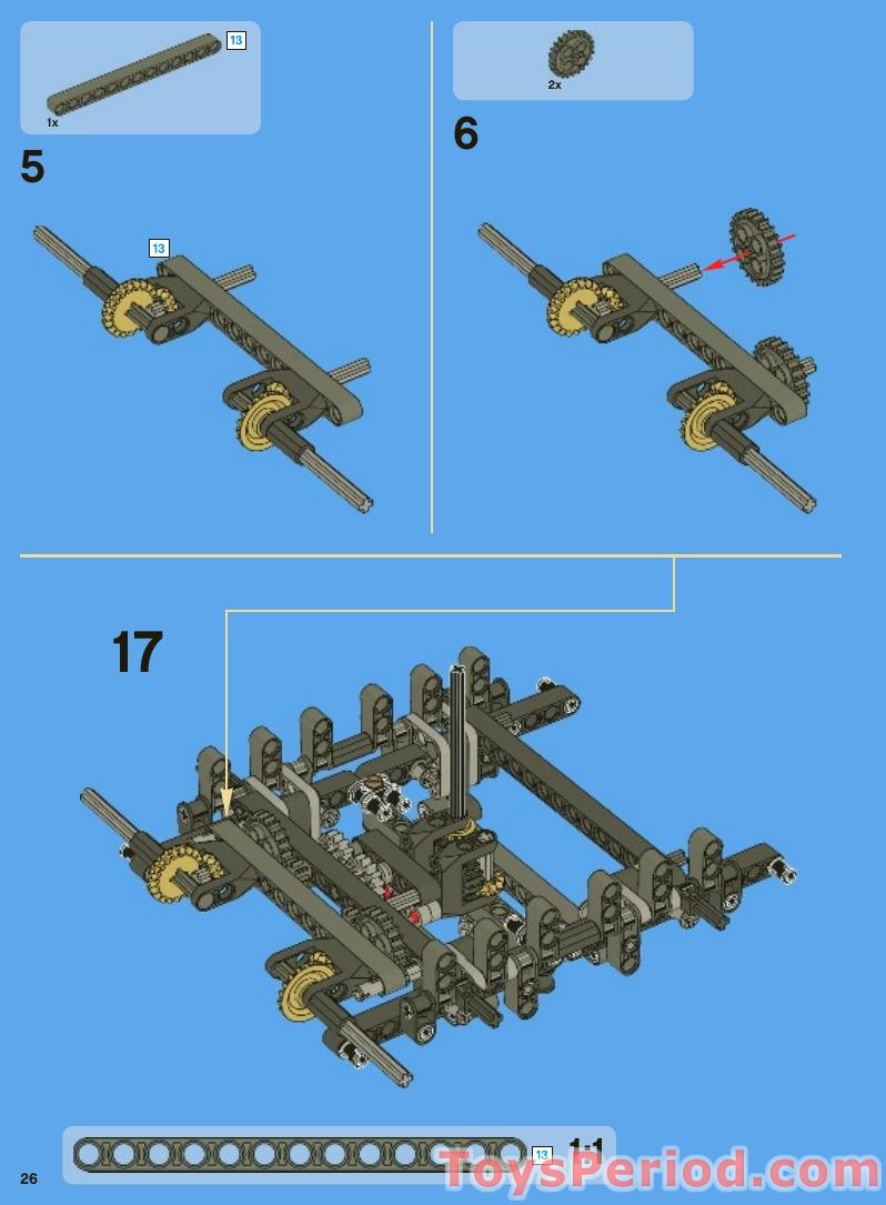 LEGO 8043 Motorized Excavator Instructions and Parts List