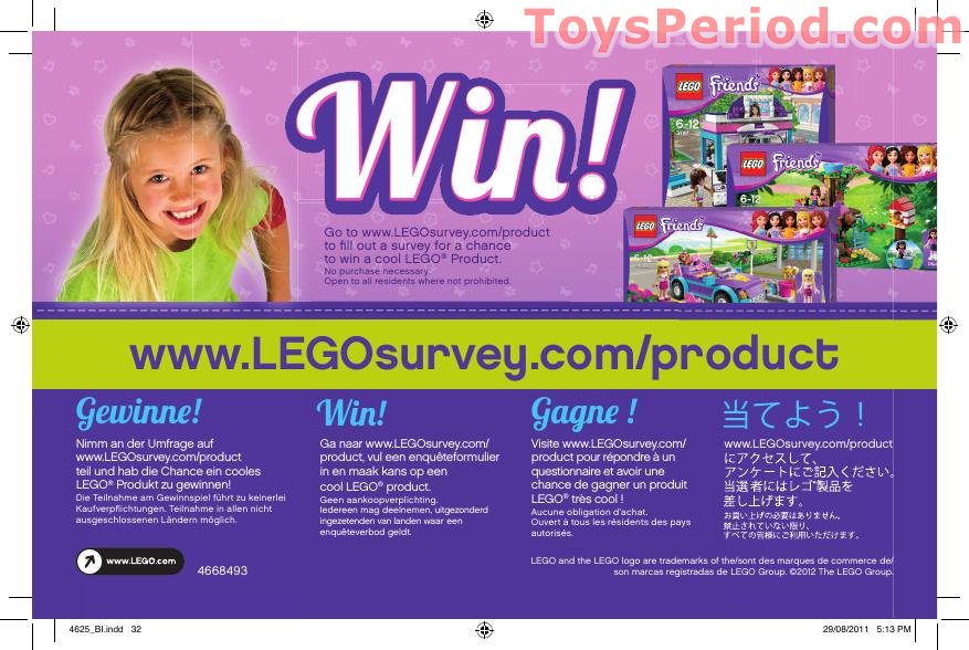 LEGO 4625 LEGO Pink Brick Box Instructions and Parts List