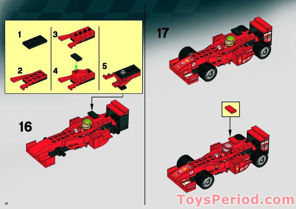 LEGO 8144-1 Ferrari 248 F1 Team (Schumacher) Instructions and Parts List