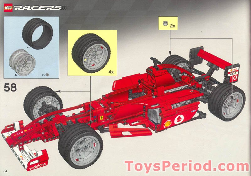 LEGO 8386 Ferrari F1 Racer 1:10 Instructions and Parts List