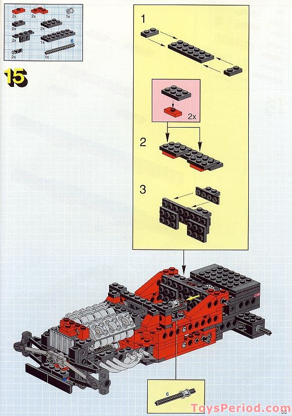 LEGO 8440 Formula Indy Racer Instructions and Parts List