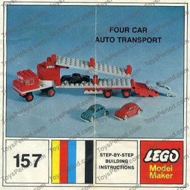 LEGO 157-3 Four Car Auto Transport Set Instructions and Parts List