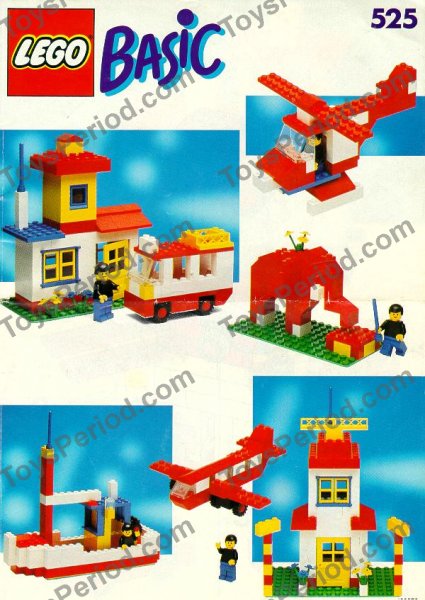 LEGO 525 Basic Building Set in Tote Pack, 5 Plus Instructions and Parts ...