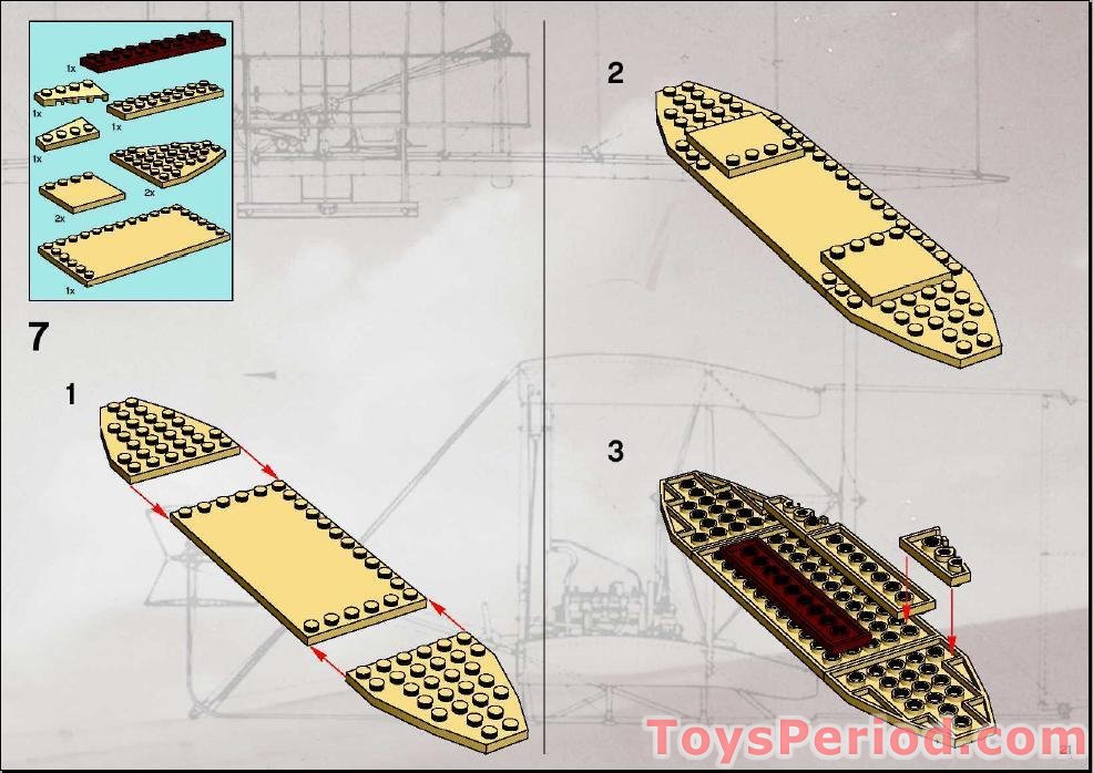 LEGO 10124 Wright Flyer Instructions and Parts List