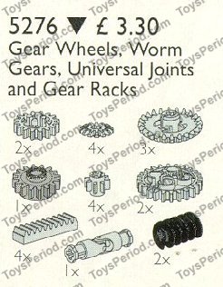 LEGO 5276 Gear Wheels, Worm Gears, Racks and Universal Joints Set Parts ...