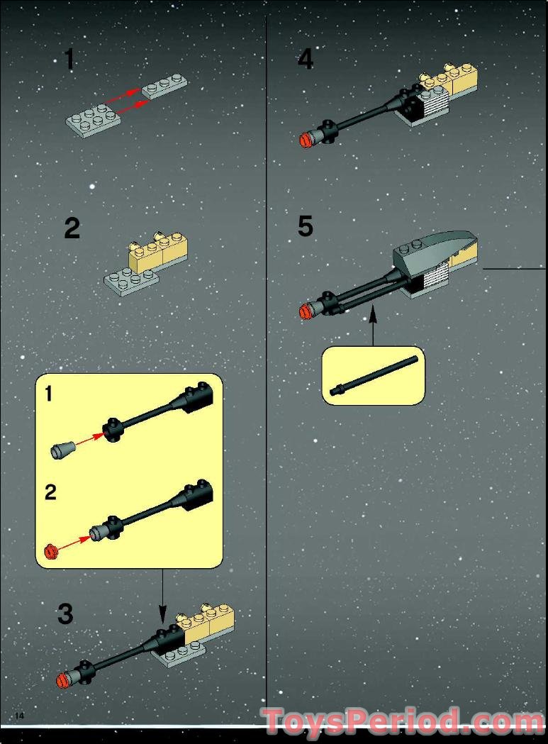 LEGO 6208 B-Wing Fighter Instructions and Parts List