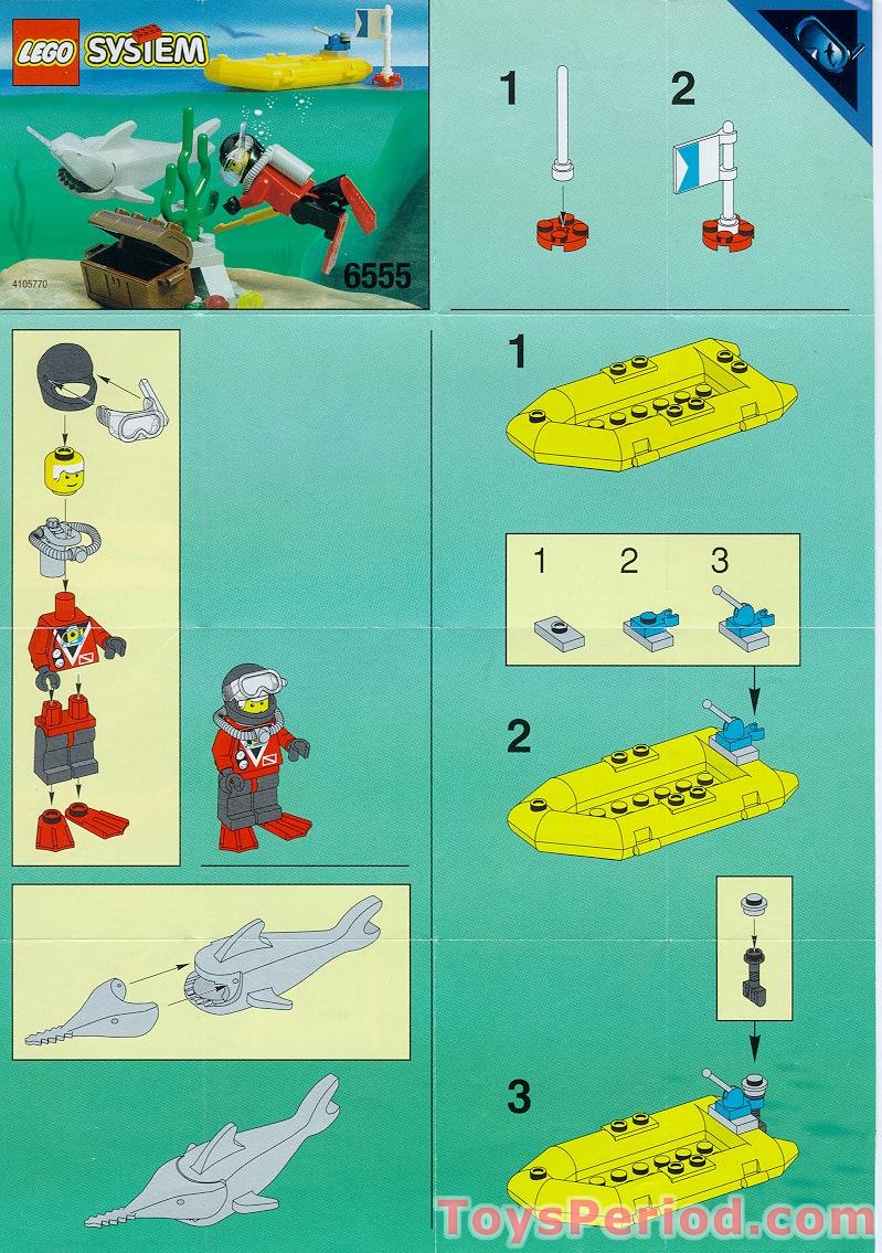 LEGO 6555 Sea Hunter Instructions and Parts List