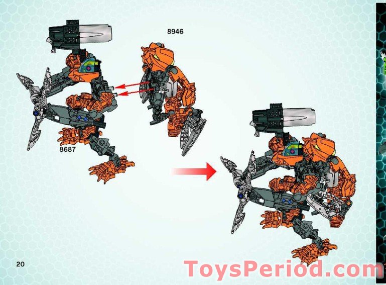 LEGO 8687 Toa Pohatu Instructions and Parts List