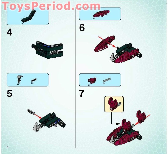 LEGO 8953 Makuta Icarax Instructions and Parts List