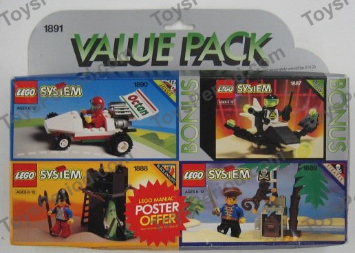 LEGO 1891 4 Set Value Pack Instructions and Parts List