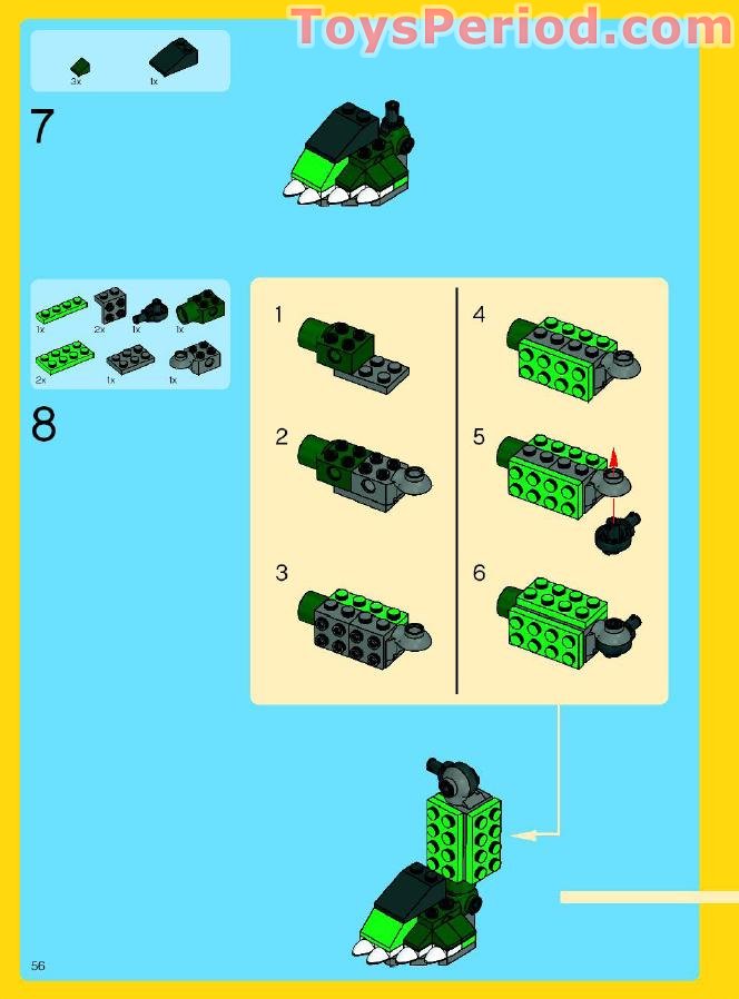 LEGO 4998 Stegosaurus Instructions and Parts List