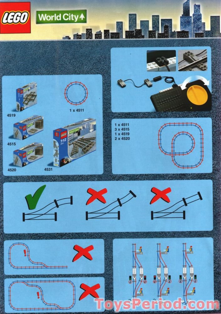 LEGO 4511 High Speed Train Instructions and Parts List