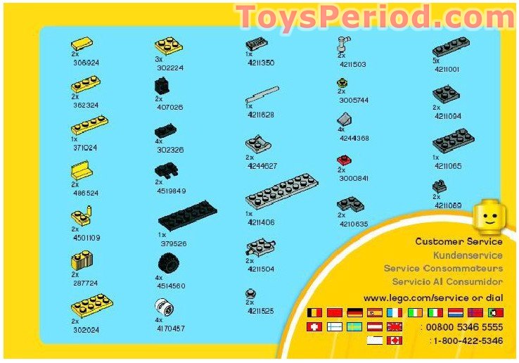 LEGO 6742 Mini Jeep Instructions and Parts List