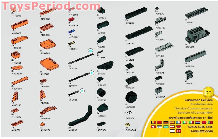 LEGO 8162 Race Rig Instructions and Parts List