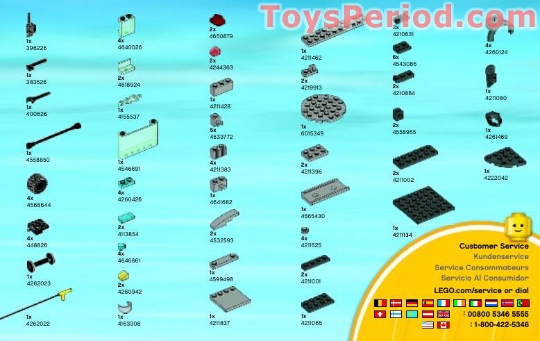 LEGO 60002 Fire Truck Instructions and Parts List