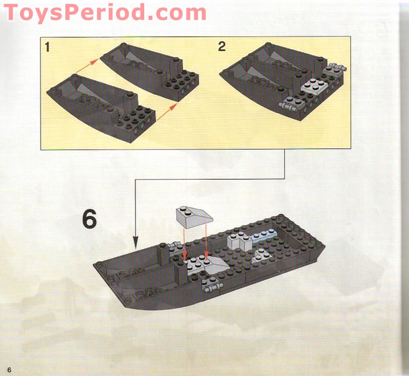 LEGO 8801 Knights' Attack Barge Instructions and Parts List