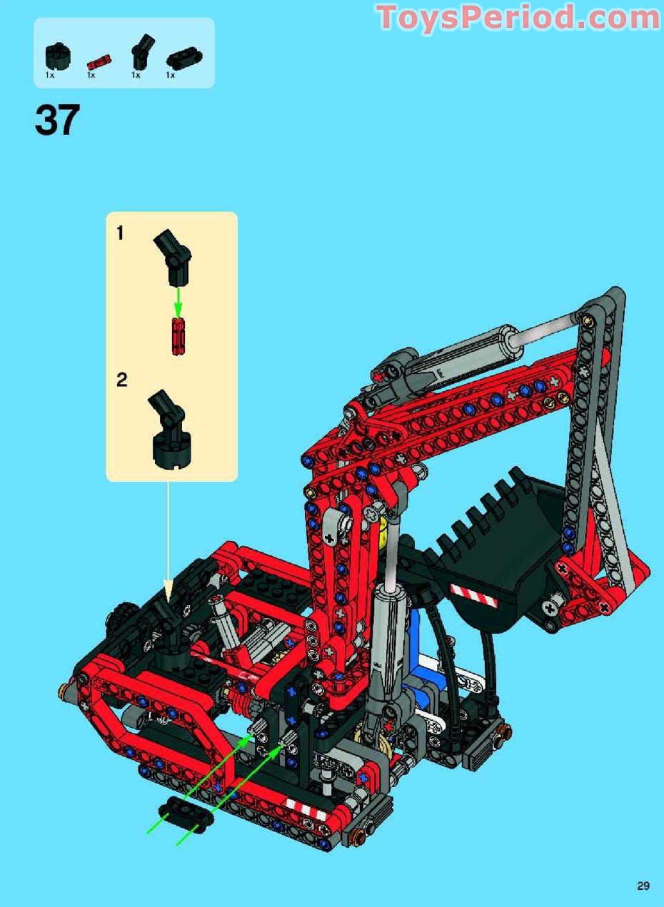 LEGO 8294 Excavator Instructions and Parts List