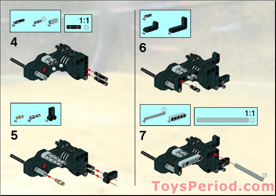 LEGO 8366 Supersonic RC Instructions and Parts List