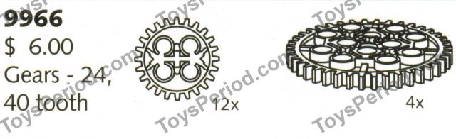 LEGO 9966 Large Gear Wheels Set Parts List