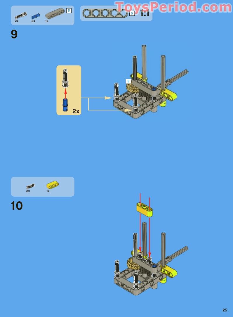LEGO 8069 Backhoe Loader Instructions and Parts List