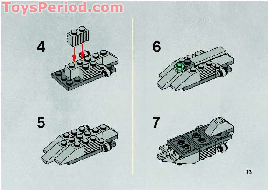 LEGO 20007 Mini Republic Attack Cruiser Instructions and Parts List