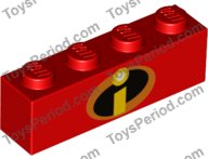 LEGO Sets with Part 3010pb231 Brick 1 x 4 with Incredibles Symbol Pattern