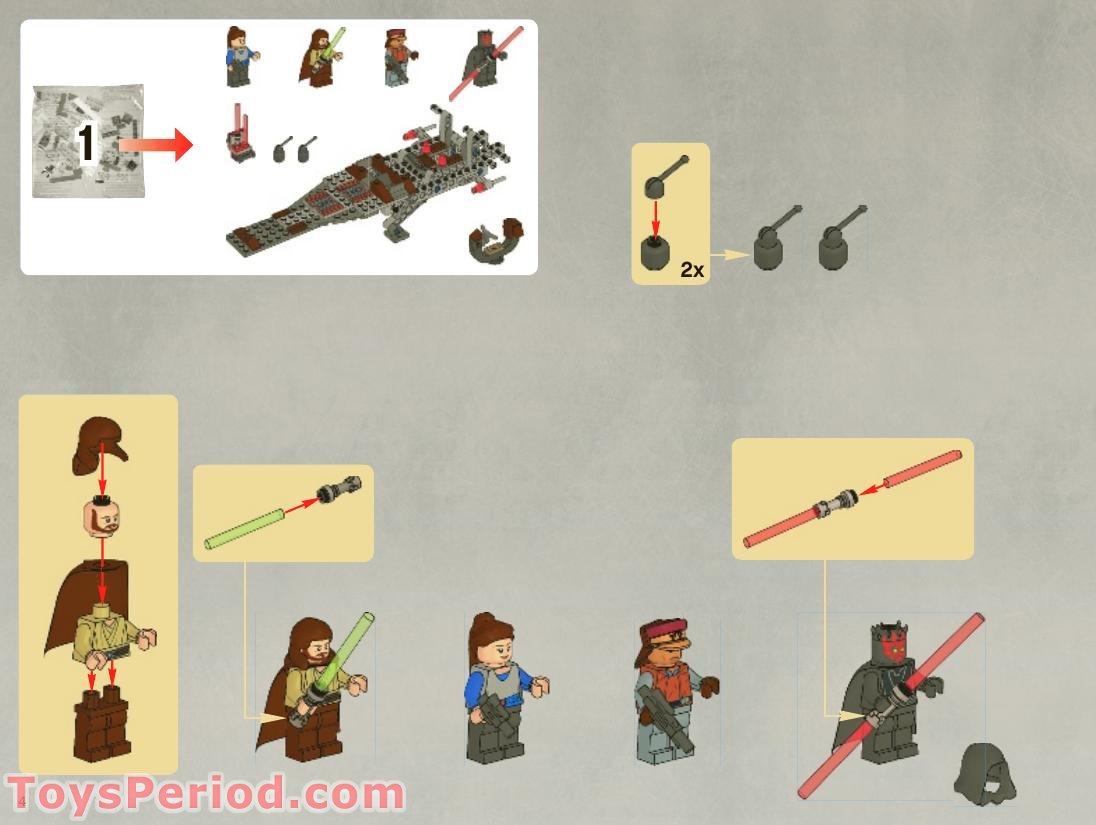 LEGO 7961 Darth Maul's Sith Infiltrator Instructions and Parts List