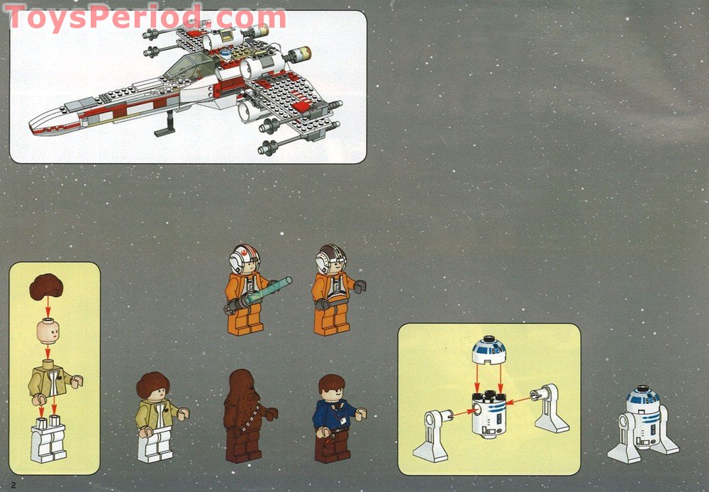 LEGO 6212 X-Wing Fighter Instructions and Parts List